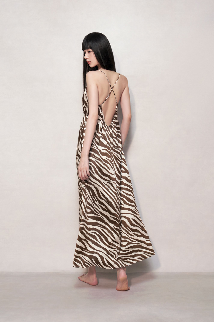 Brown Zebra Silk Nightdress – Silky Miracle