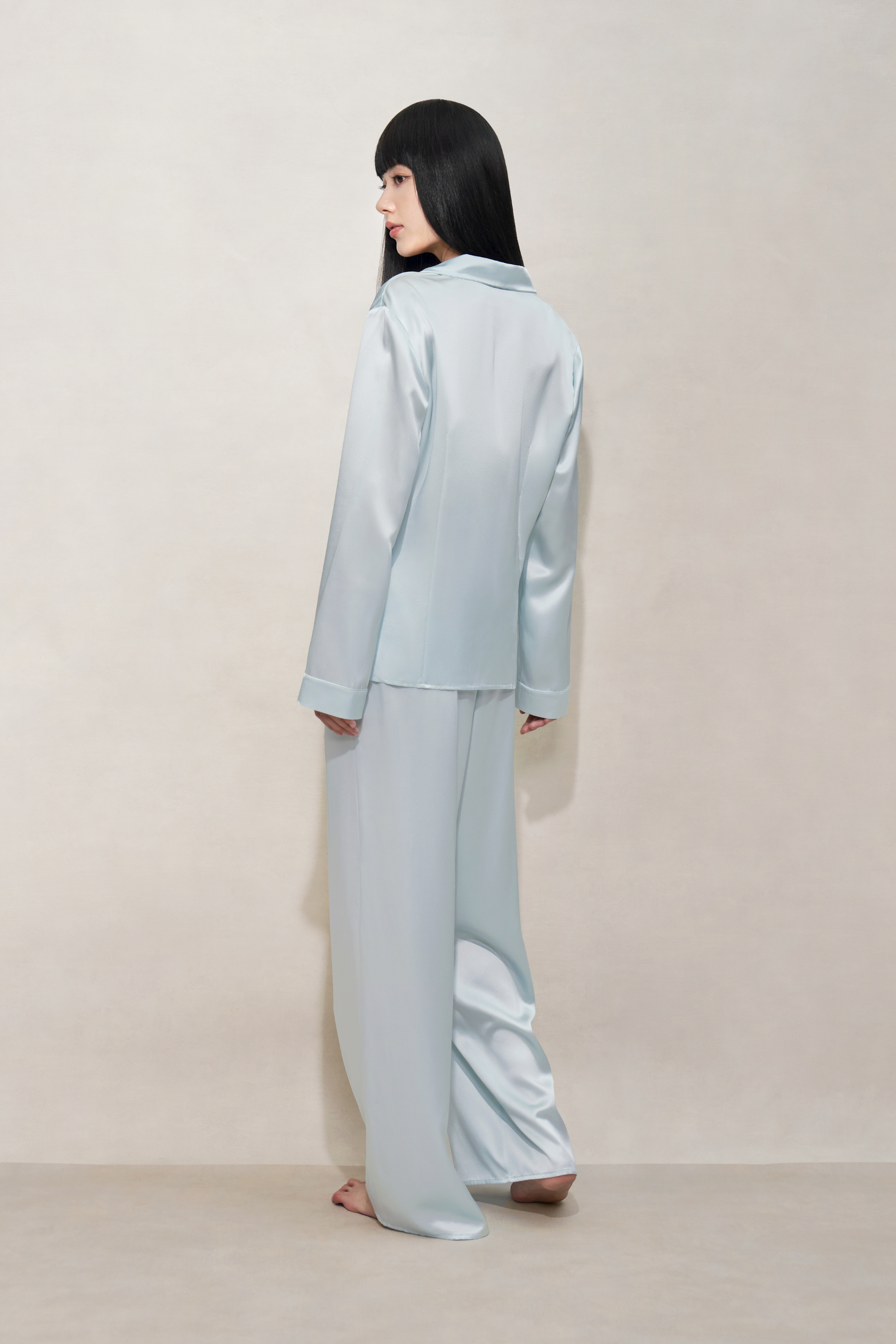 Clear Blue Shell Silk Pyjamas Set – Silky Miracle